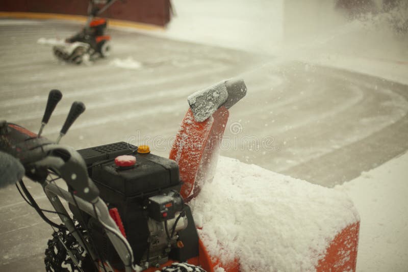 Snow Removal with the Help of Technology. Stock Photo - Image of snow ...