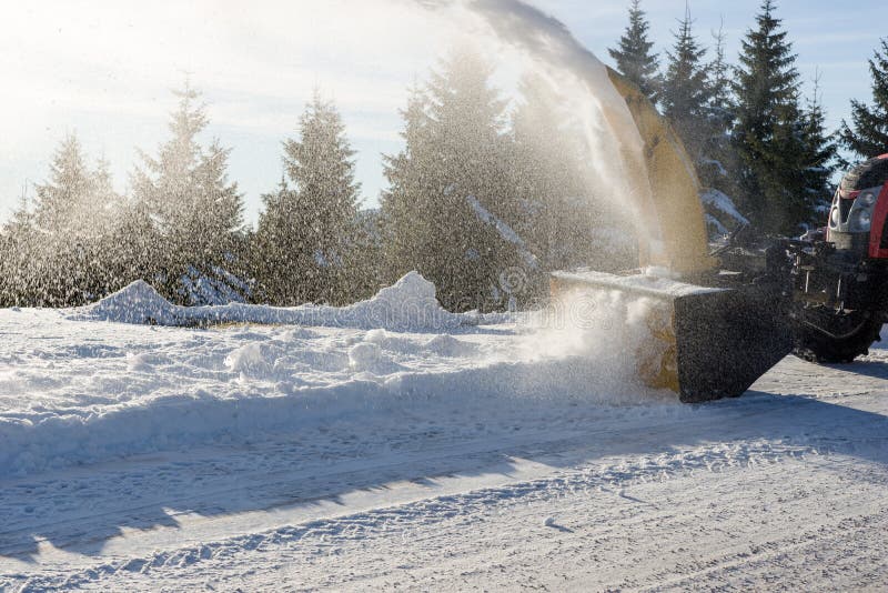 Snow Removal Machine in Action Stock Photo - Image of seasonal, gear ...