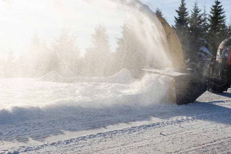 Snow Removal Machine in Action Stock Photo - Image of snowfall ...