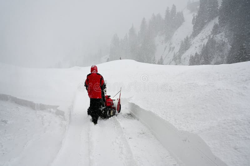 Snow Removal Machine , Winter Mountain Stock Photo - Image of mover ...