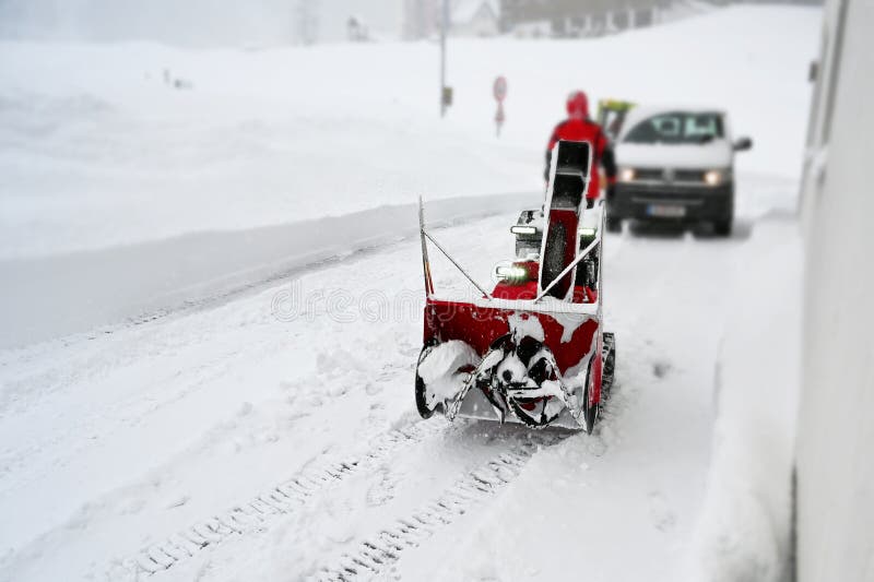 Snow Removal Machine , Winter Mountain Stock Photo - Image of covered ...