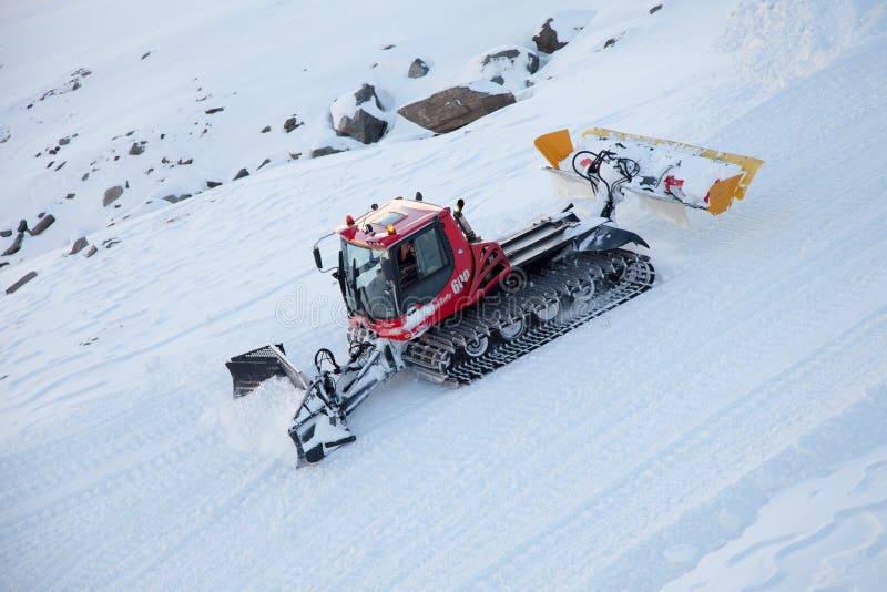 Snow Removal (plow) Machine NearZermatt, Switzerland. Editorial Photo ...