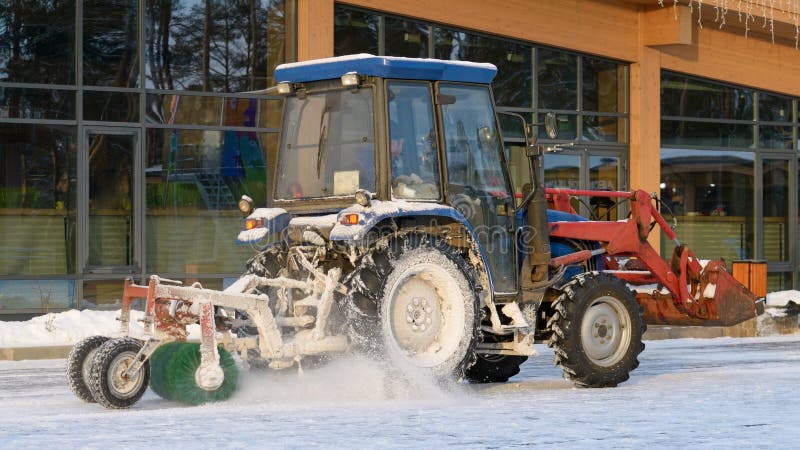 Snow removal tractor. stock photo. Image of blizzard - 86065668