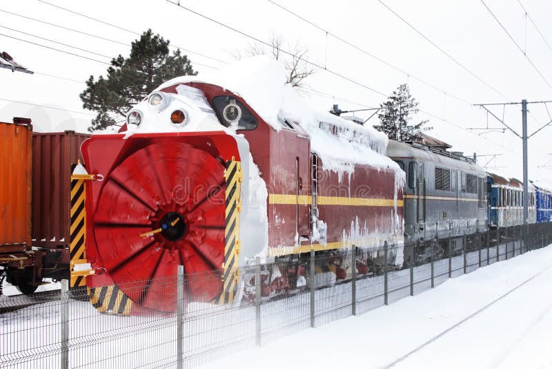 Snow removal train stock photo. Image of steel, snowy - 37262378