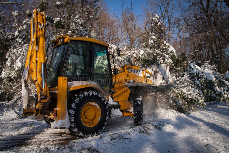 Snow Removal Vehicle Cleaning after Snowstorm Stock Photo - Image of ...