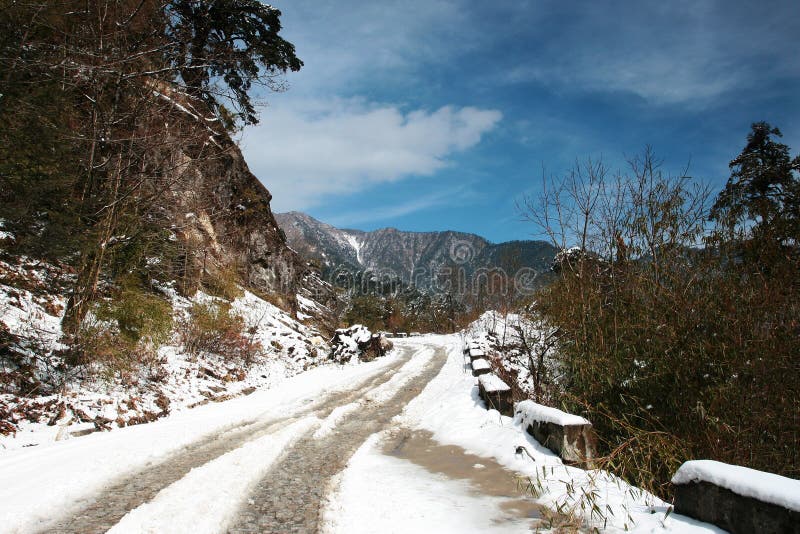 Snow road stock photo. Image of countryside, domestic - 13808046