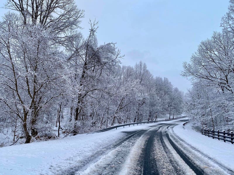 Snow Road stock image. Image of beautiful, road, county - 168762847