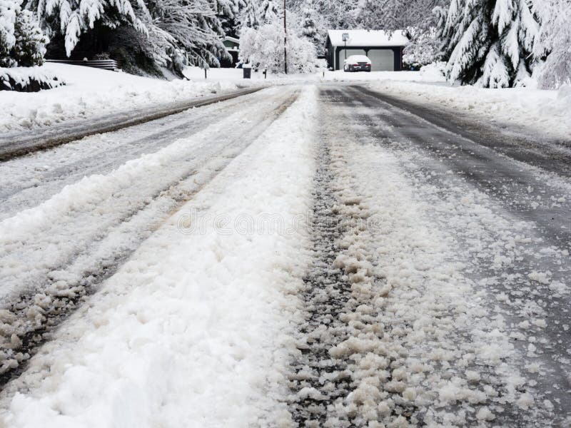 Snow on road stock image. Image of storm, surface, driving - 85664463