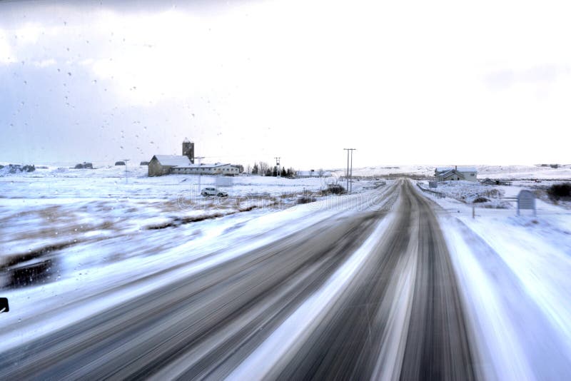 Snow road stock image. Image of treacherous, snow, spray - 96595801