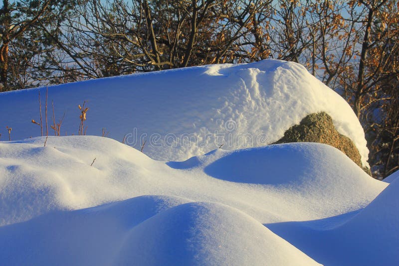 Snow on the Rocks in Mountain Stock Image - Image of winter, frozen ...