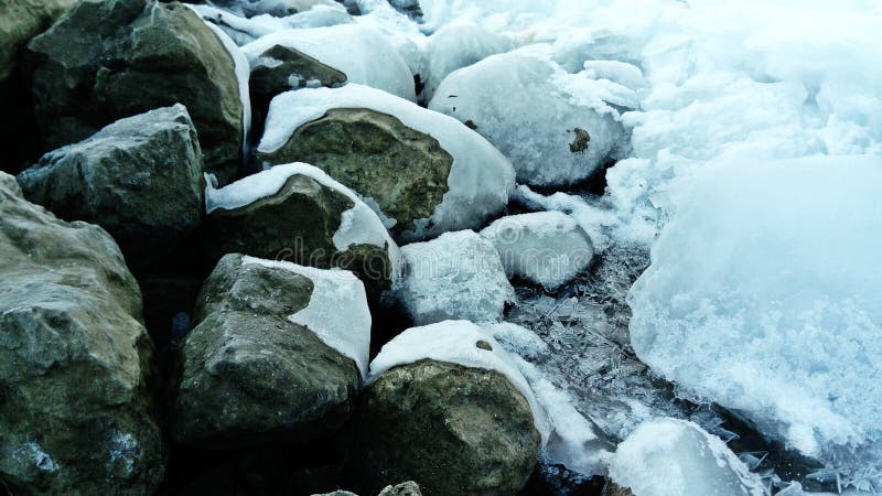 Snow on the rocks stock photo. Image of snow, nature - 86163880