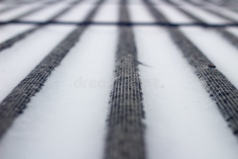 Snow on the Roof of Asbestos Stock Photo - Image of closeup, frosty ...