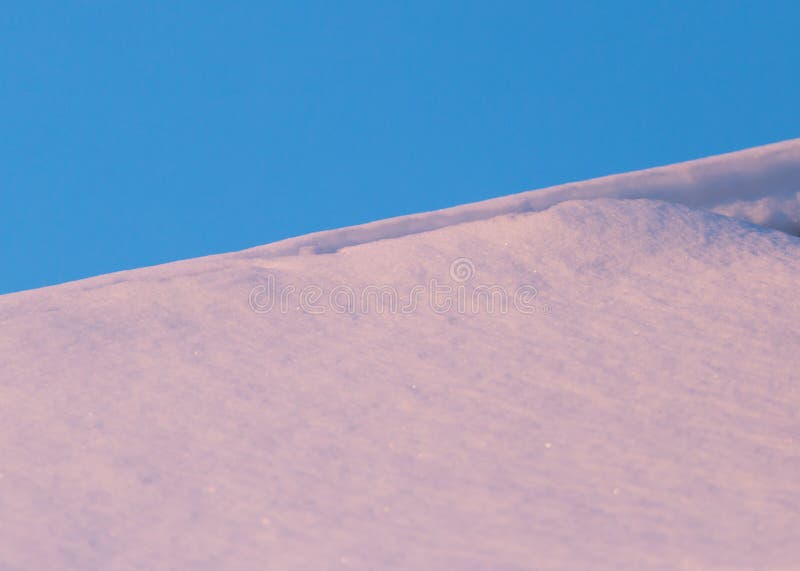 Snow on the Roof of the House at Sunset Stock Image - Image of nature ...