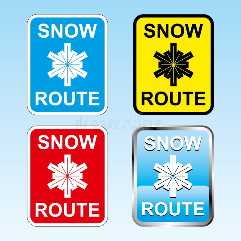 Snow route sign stock vector. Illustration of tires, drawing - 18147781