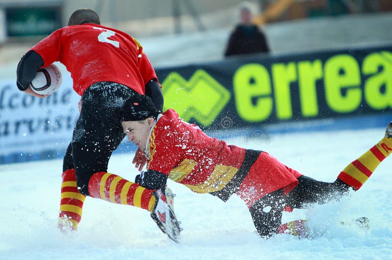 Snow Rugby International Tarvisio Editorial Stock Image - Image of ...