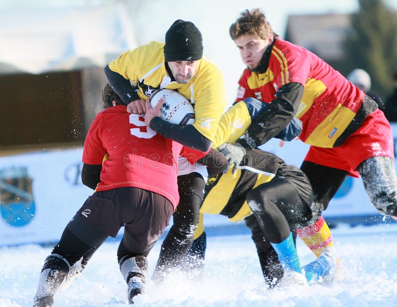 Snow Rugby International Tarvisio Editorial Stock Image - Image of ...