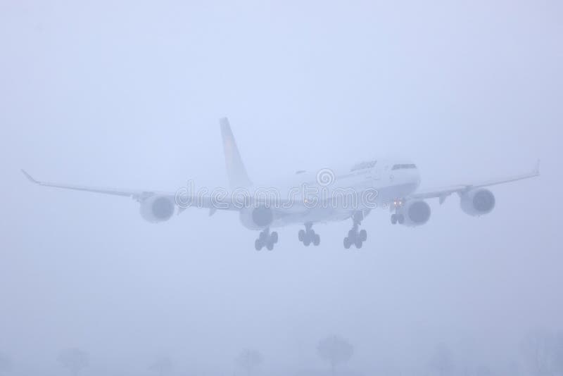 Four Engine Plane Landing on Heavy Snow Editorial Photography - Image ...
