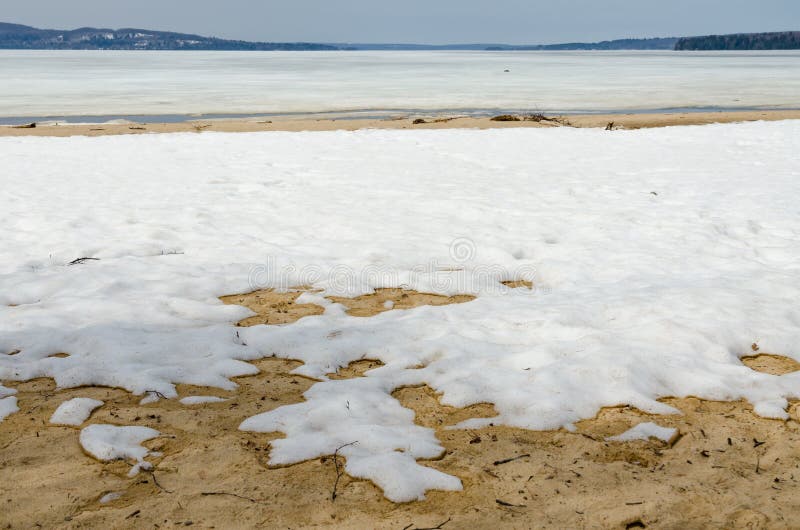 Snow on sand stock photo. Image of upper, landscape, sunny - 65442278