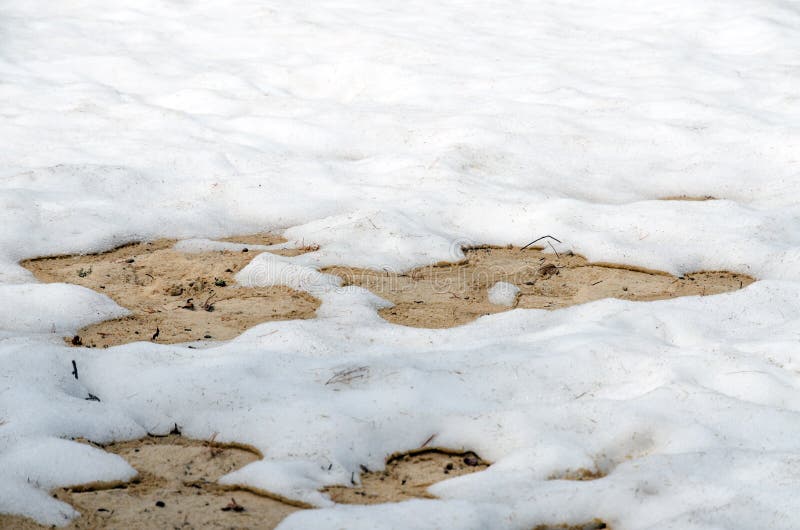 Snow on sand stock photo. Image of natural, horizontal - 135432054