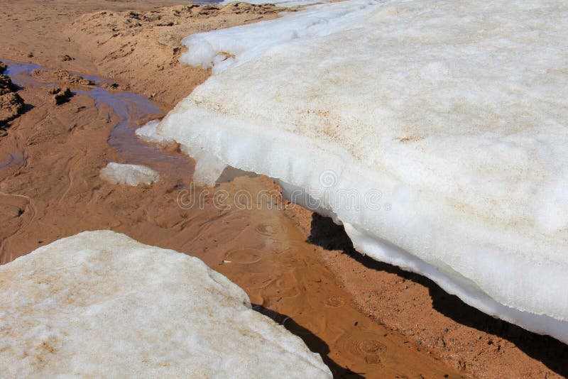 Snow and sand one stock image. Image of coast, backdrop - 145328387