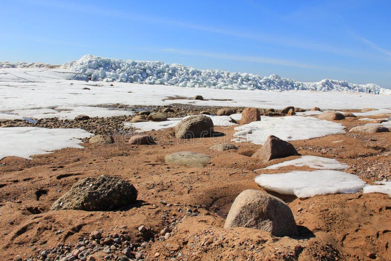 Snow and sand three stock image. Image of snow, texture - 145328467