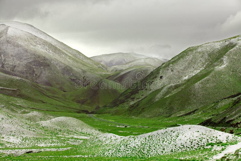 Snow scene stock photo. Image of valley, alps, snow, pass - 5674070