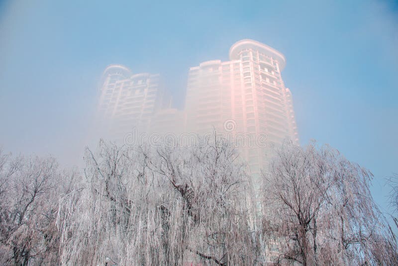 Snow Scene Dense Fog Rime Songhua River Editorial Stock Photo - Image ...