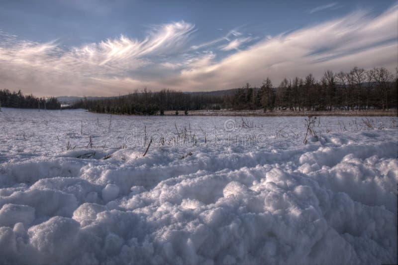Snow scene in HDR stock photo. Image of dynamic, high - 28862522