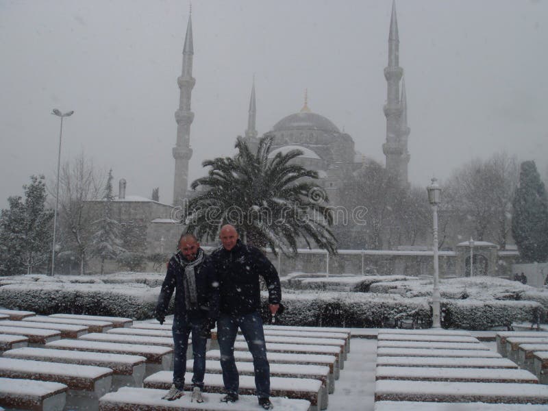Snow scene in Istanbul editorial image. Image of winter - 52616835