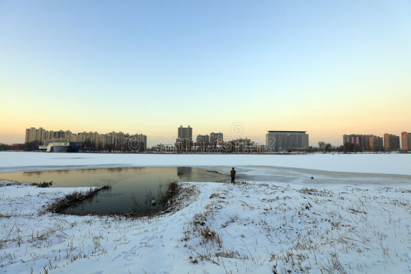 Snow Scenes of Urban Parks in Northern China Stock Image - Image of ...