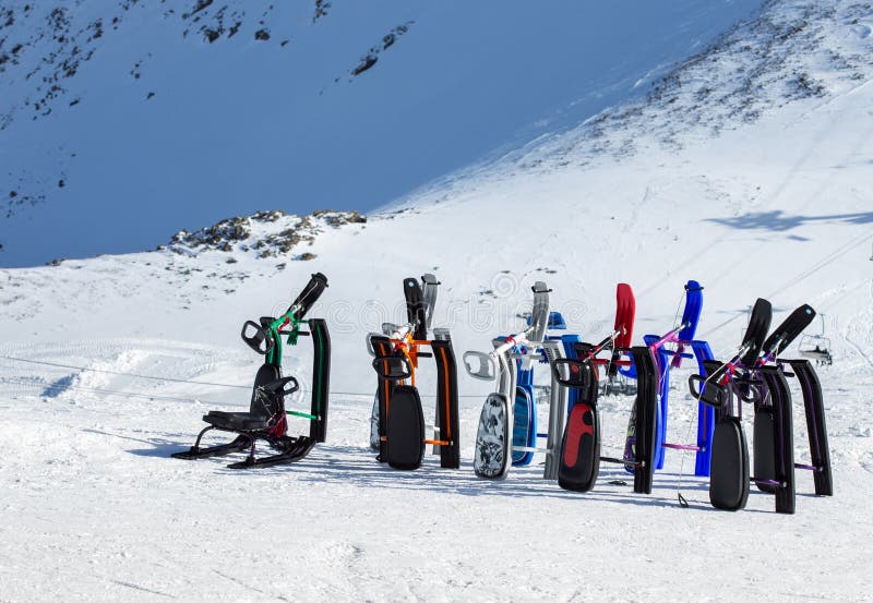 Snow scooter stock photo. Image of small, isolated, outside - 36691130