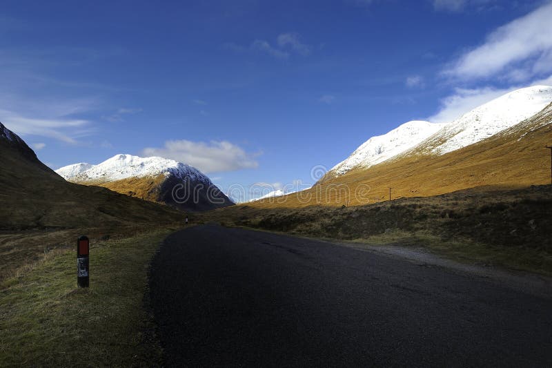 Snow on the Scottish Highlands Stock Image - Image of spring, trees ...