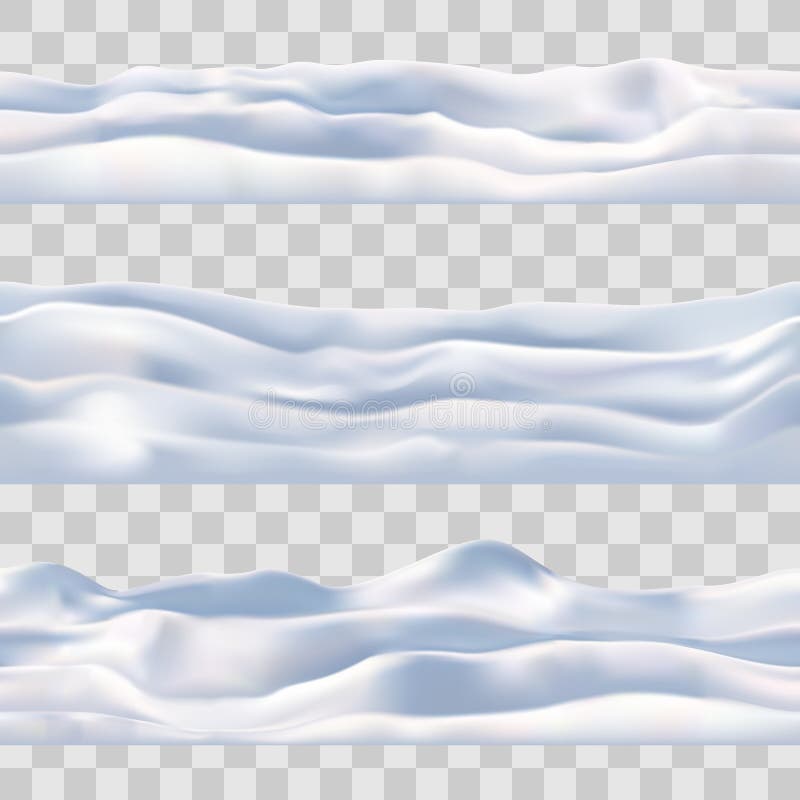 Snow Seamless Borders Set. Snowdrift Vectors Elements Stock Vector ...