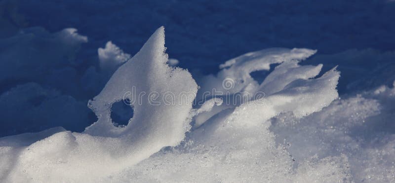 Snow Shaped by Wind and Weather. Stock Image - Image of cold, season ...