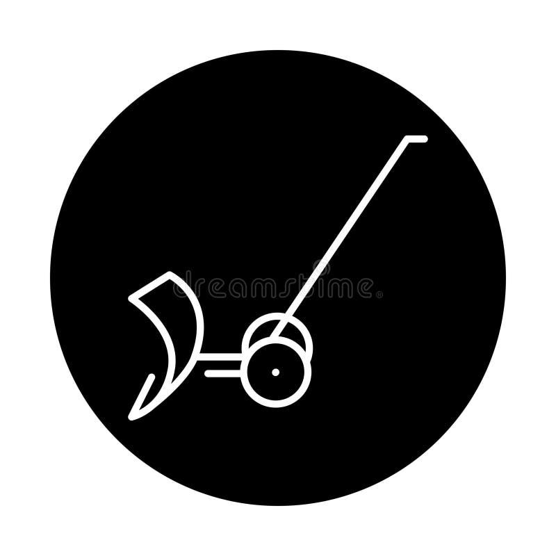 Snow Shovel on Wheels Black Line Illustration. Snow Removal Machine ...