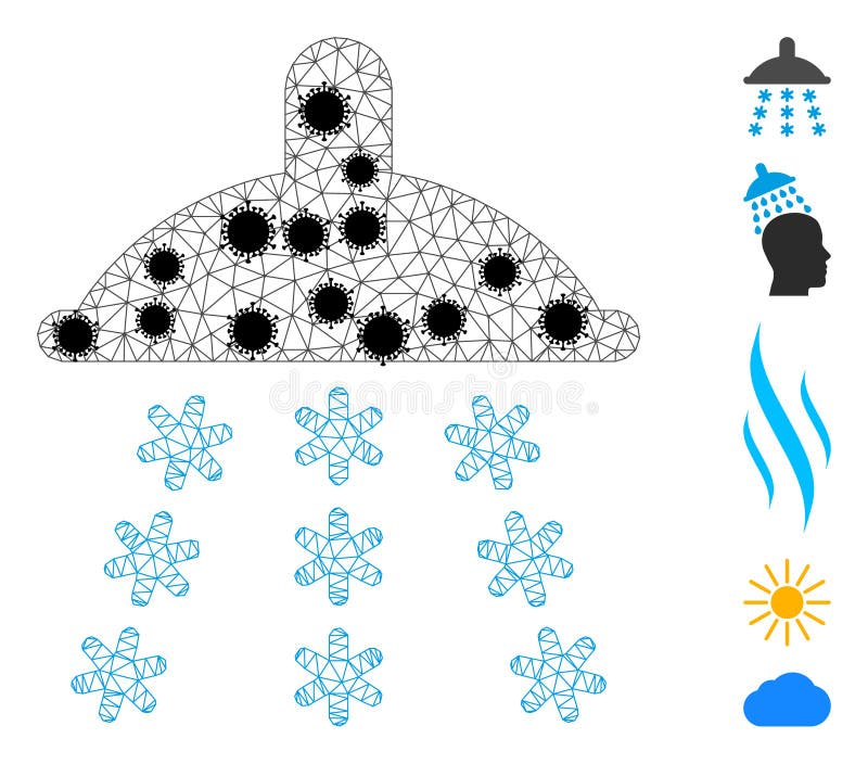 Snow Shower Carcass Mesh Icon with Infection Centers Stock Vector ...
