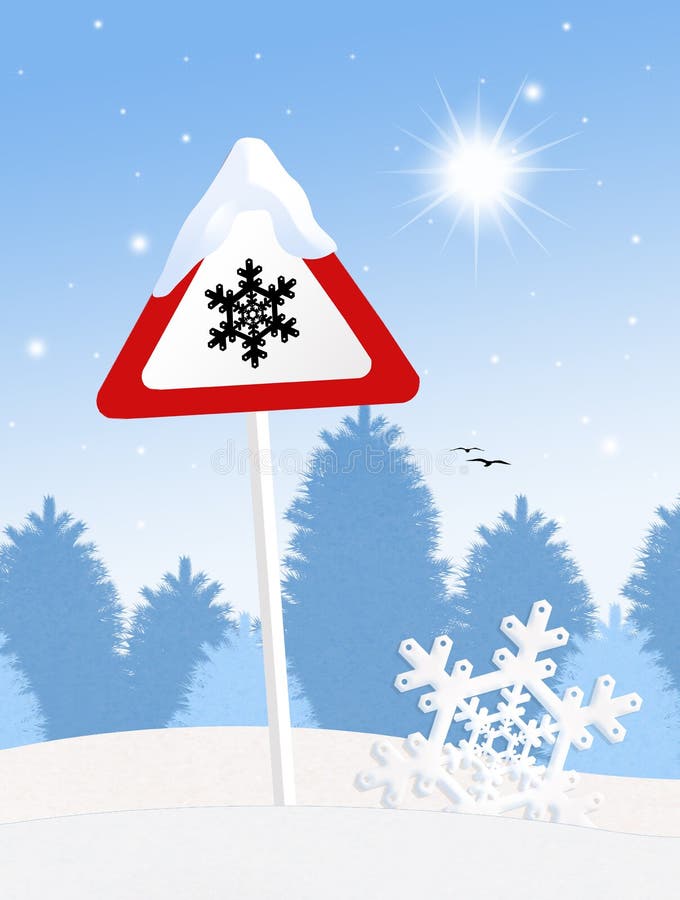 Snow sign in winter stock illustration. Illustration of frozen - 67010662