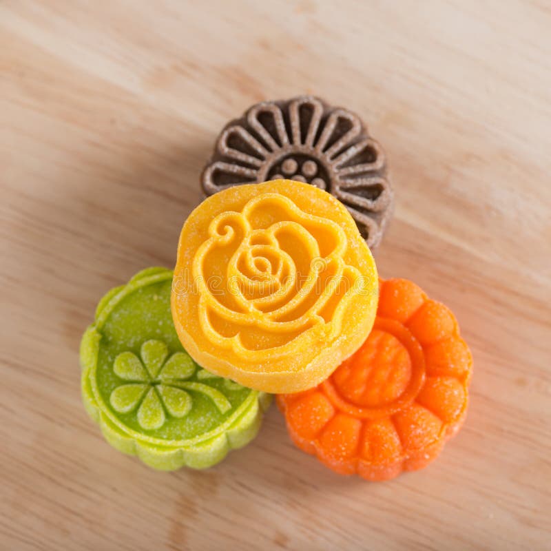 Snow Skin Mooncake. Top View. Stock Photo - Image of china, bake: 85821294