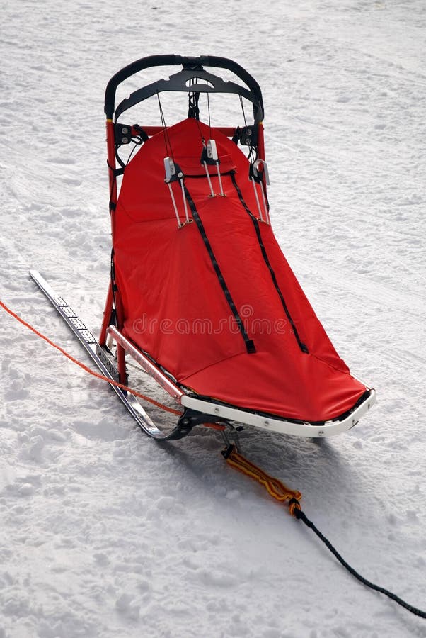 Snow sled stock image. Image of trekking, snow, alone - 12268063