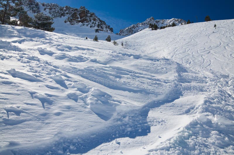 Snow Slope in the Winter Pyrenees Stock Image - Image of vacations ...