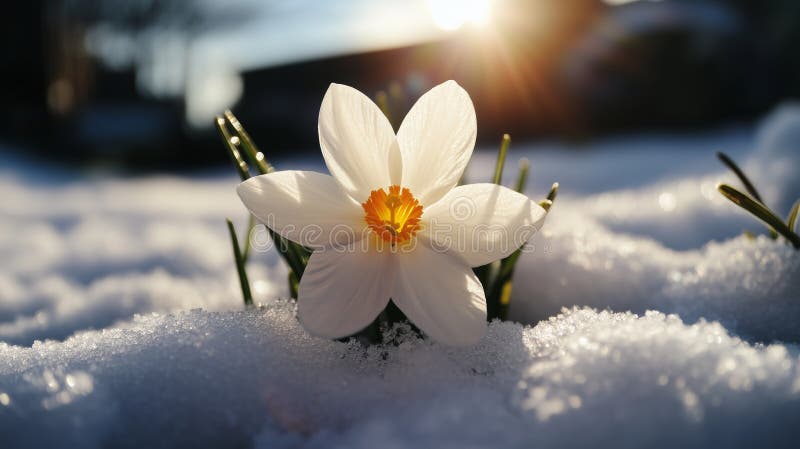 Snow Spring. Snow Spring Flora Beautiful Color Stock Image - Image of ...