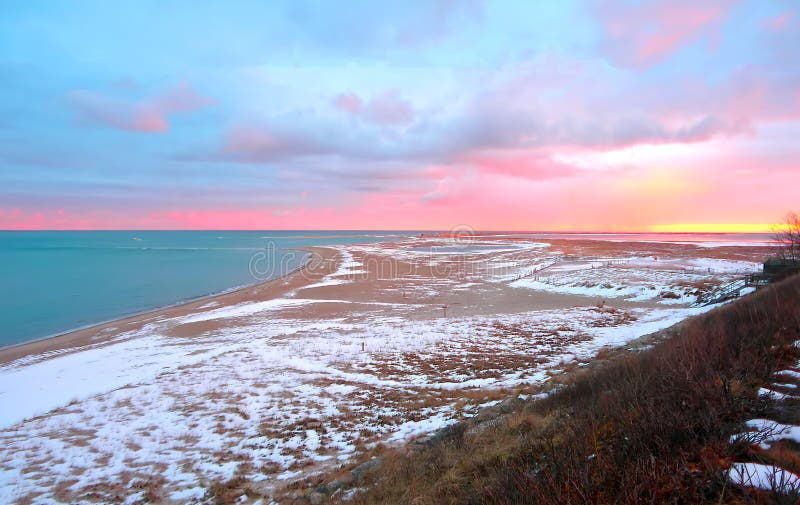 Snow Squall at Lighthouse Beach at Chatham, Cape Cod Stock Image ...