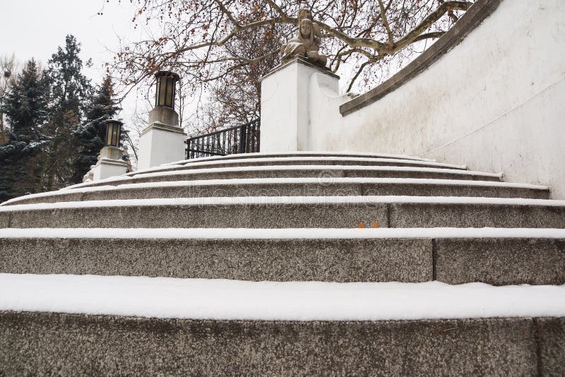 Snow on stairs stock photo. Image of stairs, cold, winter - 45275438