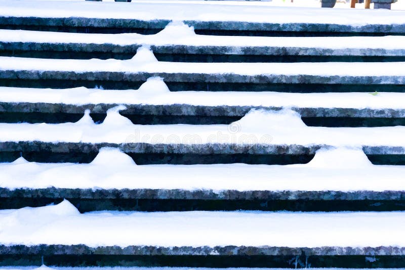 Snow on Steps Illustration stock illustration. Illustration of cold ...