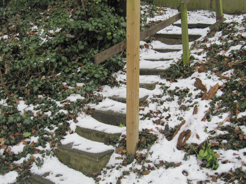 Slippery Steps stock photo. Image of slippery, cold - 111272332