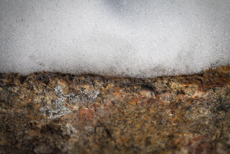 Snow and Stone Borders Macro Stock Image - Image of effect, abstract ...