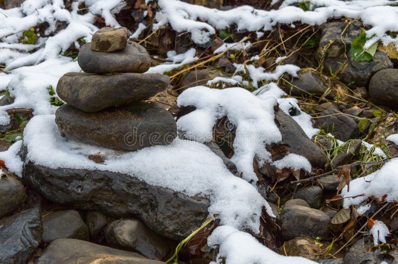 Snow on stones stock photo. Image of nature, norway, picturesque - 70824276