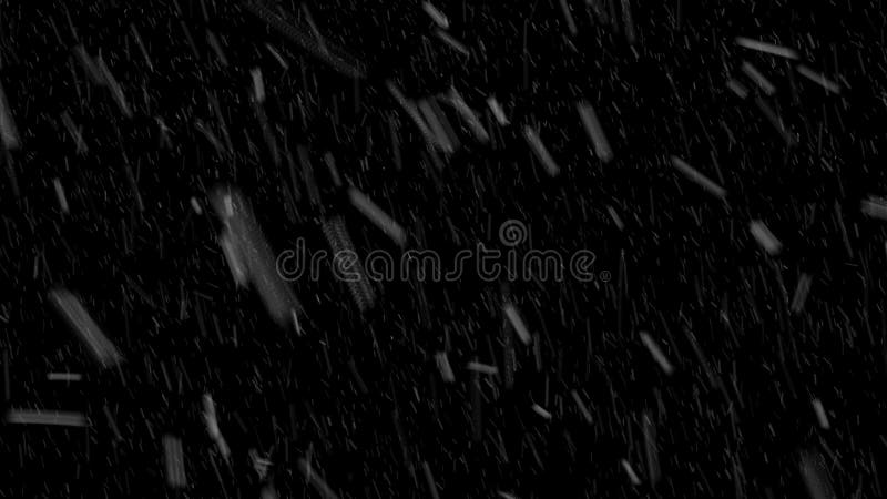 Snow Storm on Black Background. Seamless Loop-able Animation. Stock ...