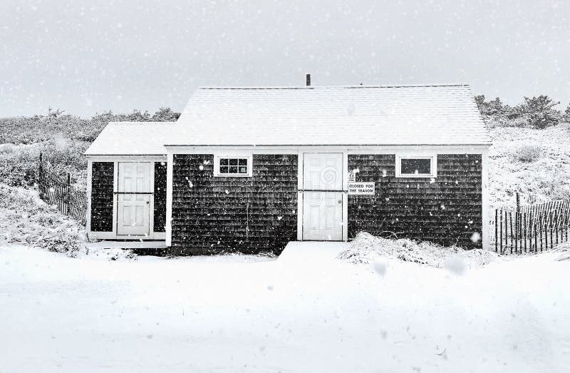 Snow Storm at Chatham, Cape Cod Hardings Beach Stock Image - Image of ...