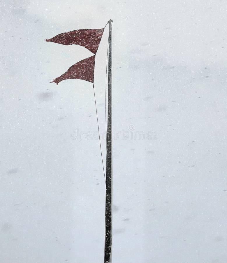 Snow Storm at Chatham, Cape Cod Historic Lighthouse Flags Stock Image ...